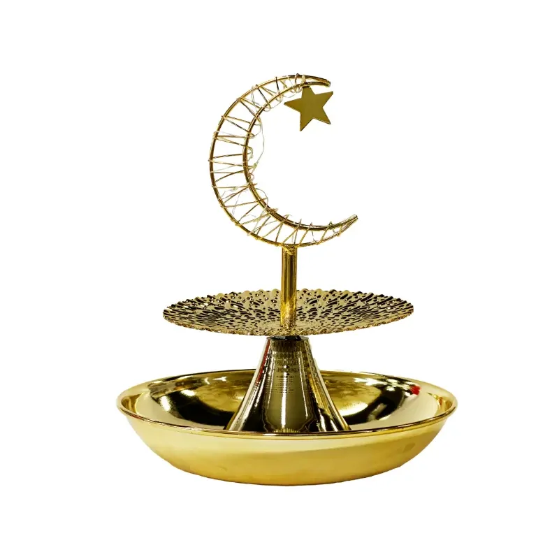 2 Tier Ramadan Serving Trays with Moon LED Light