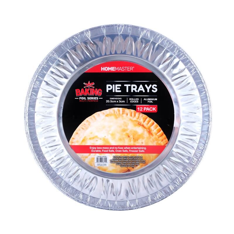 Pie trays foil 20.5cm x 3cm 12pks